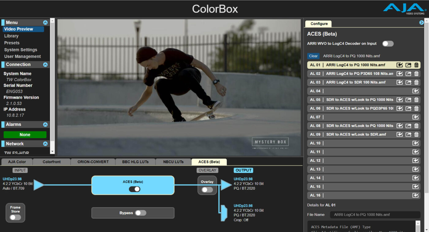 AJA ColorBox v2.1 - Film and Digital TimesFilm and Digital Times